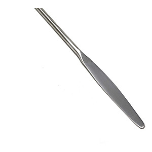 A2Z-DE008 Stainless Steel Double Ended Micro Lab Spatula Sampler, Semi Circle Scoop Spoon & Tapered Arrow End, 7" Length