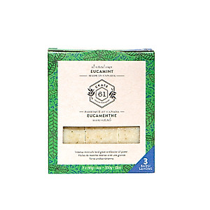 Crate 61, Handmade in Canada, Plant Based Cold Process Natural Bar Soap For Face And Body, With Premium Essential Oils, Eucalyptus & Peppermint For Men And Women 3 Pack (Eucamint)