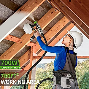 PHALANX Paint Sprayer, 700W Electric Spray Paint Gun with 10FT Air Hose, 1200ML, 4 Nozzles, 3 Patterns, Paint Sprayer for House Painting Home Interior & Exterior Walls, Ceiling, Fence, Cabinet