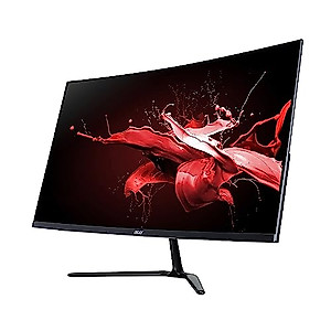 acer Nitro 31.5" Curved FHD Monitor, 32 inch 1500R Zero-Frame Display, FreeSync, 75Hz Refresh Rate, 1ms Response time, Adjustable Tilt, HDMI, VGA w/GM Accessory, Black