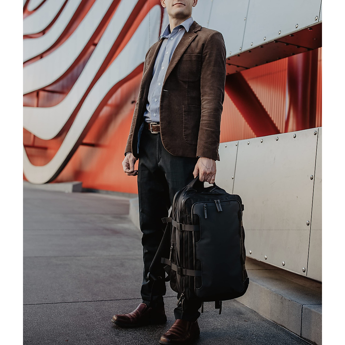 New | Carry-on Large Travel Backpack for Men | Double Expandable Convertible 20L/30L/40L | by Taskin San Francisco | Gen 3