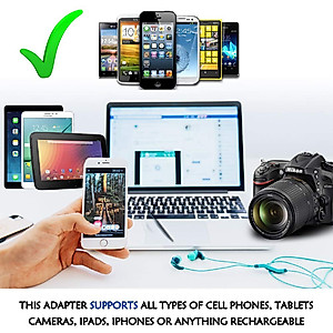 Brazil Travel Adapter Bundle by Ceptics - Type N - Charge Multiple Devices at Once - USA to Brazil - Multipack - for Your Cell Phones, Tablets, iPhone, Camera