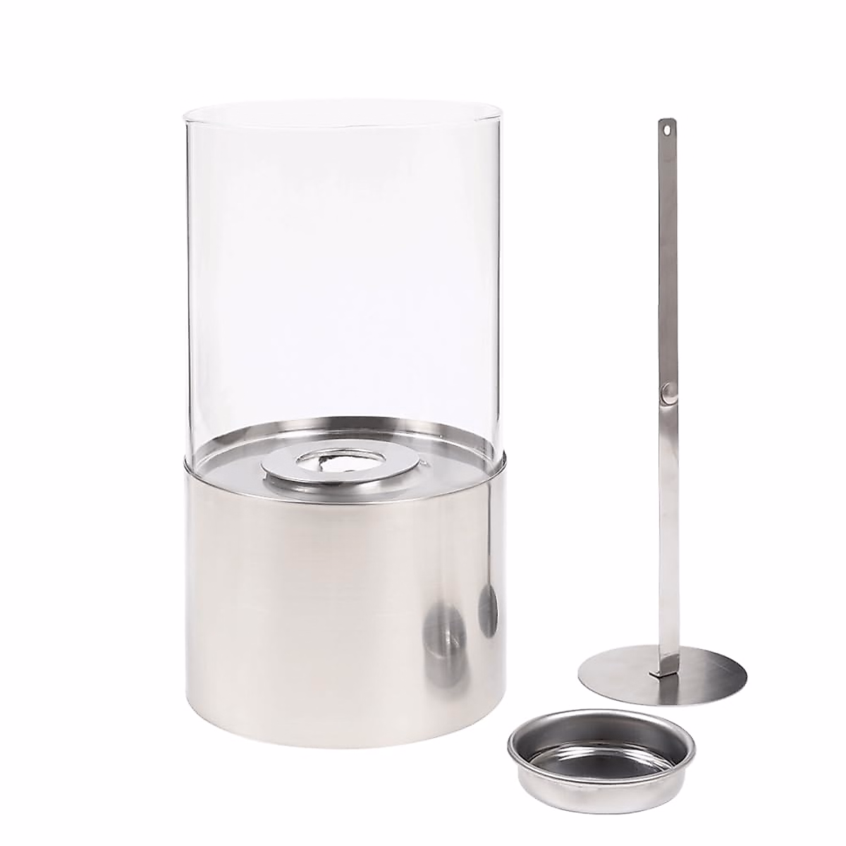 JHY DESIGN Tabletop Fire Bowl Pot 11.5''H Portable Tabletop Fireplace–Clean-Burning Bio Ethanol Ventless Fireplace（Stainless Steel）