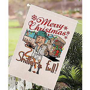 Merry Christmas Garden Flag, National Christmas Decorations Outdoor, Christmas Garden Flag Village, Christmas Holiday Garden Flag, Vertical Double Sided 12.5 x 18 Inch Christmas Yard Decor