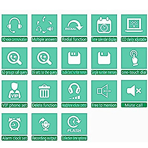 KerLiTar LK-P017 Home Office Corded Phone with Caller ID, Call Center Phone with Speakerphone Business Telephone with Headset Jack House Phone Landline Desktop Telephone