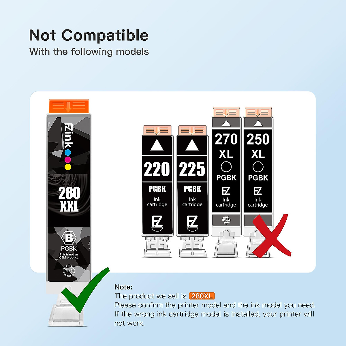 E-Z Ink (TM) Compatible Ink Cartridge Replacement for Canon PGI-280XXL CLI-281XXL to use with PIXMA TR7520 TR8520 TS6120 TS6220 TS6320 TS8120 TS8220 TS9120 TS9520 TS9521C Printer (15 Pack)