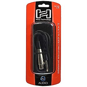 Hosa PXF-102 Cable 1/4-Inch TS - XLR3F 2 Feet