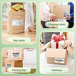 JADENS 3''x5'' Direct Thermal Labels, Perforated Shipping Labels, Adhesive Blank Stickers for Postage, Address, Mailing, Compatible with Thermal Label Printer, 500 Fanfold Labels per Stack