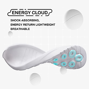 KOLILI Women's Walking Shoes Sock Sneakers Slip on Mesh Comfortable Running Shoes for Gym Travel Work, Dark Gray, US 7