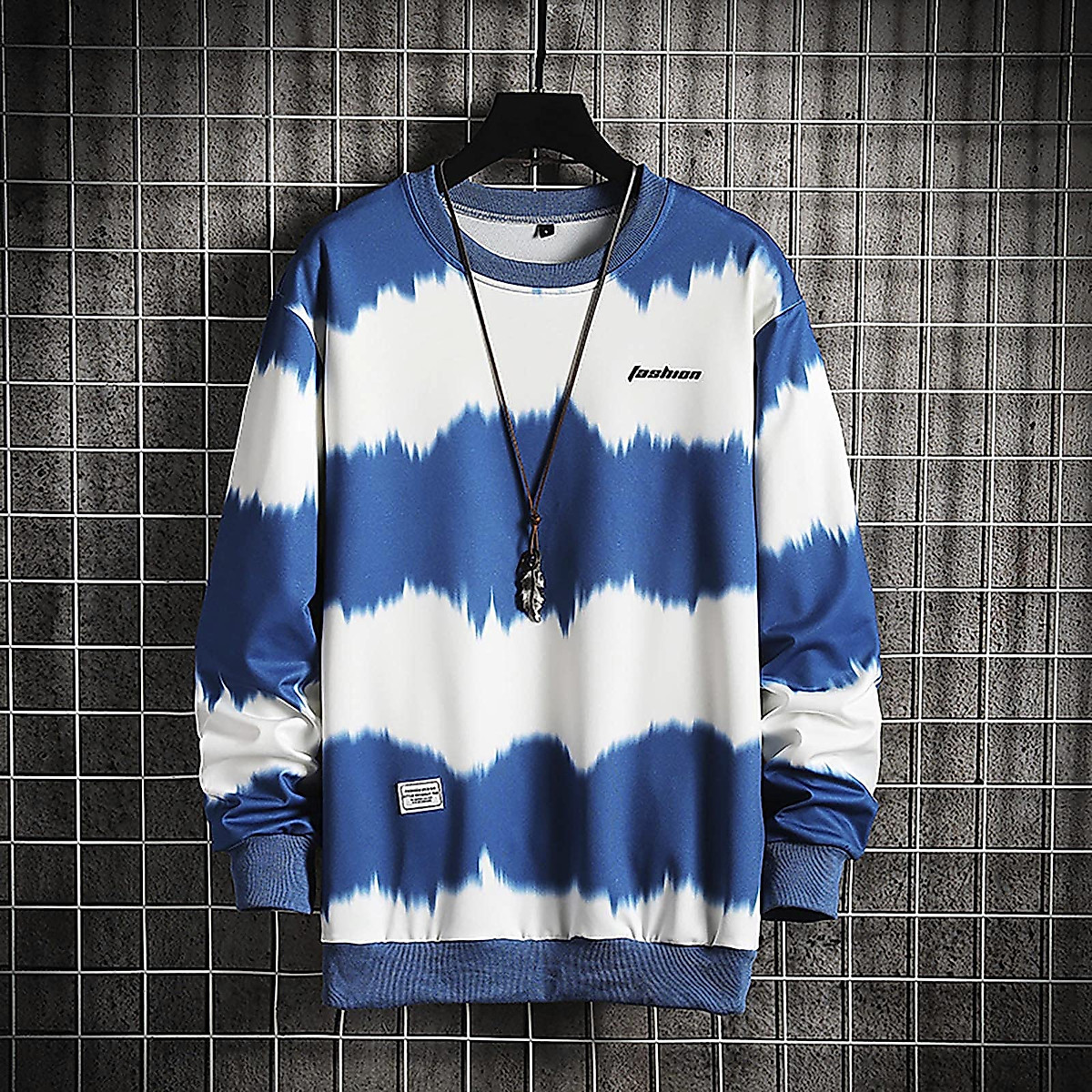 Ymosrh Mens Hoodies, Oversize Hoodies Sweatshirt Plain Hoodies for Women Multipack Blank Hoodie Cotton Men's New Stripe Autumn Blouse Casual Fashion Long Sleeve Top Shirt Pullover Fleece (5XL, Blue)