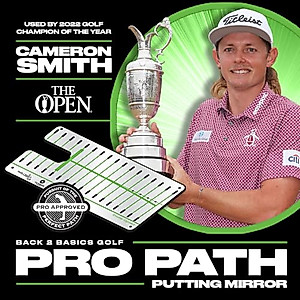 Back 2 Basic Golf Pro Path Golf Putting Mirror - Portable Putting Mirror Training Aid for Golf - Perfect Swing Alignment Mirror - Enhance Indoor/Outdoor Golf Practice