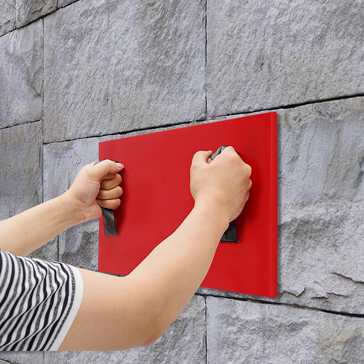 WaShaRoom,Concrete Stamp Mat,Concrete Texture Skin,Concrete Texture Mat,Concrete Texture Mat Stamp,PU Decorative Concrete Texturing Skin Red,for Home Patios,Garden,Hotel Lobbies,(23.6 * 12 * 0.5inch)