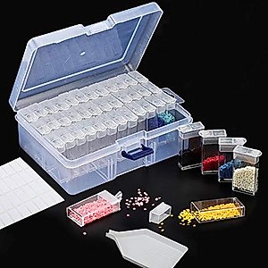 Diamond Painting Storage Containers,42 Grids Box Diamond Art Accessories Storage Box for Jewelry,Portable Bead Storage Art Kit Tool for Crafts