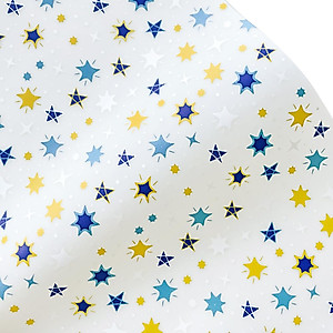 ONEART | Blue Style Soft Slightly Transparent Jelly Vinyl 12" x 53"(32 x 135cm) Star Printed PVC Fabric for Handbags Keychains Making