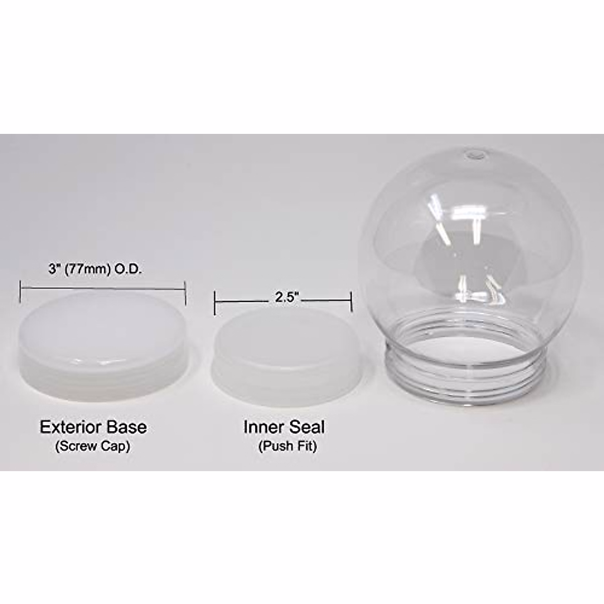 Creative Hobbies 5 Inch (130mm) DIY Snow Globe Water Globe - Clear Plastic with Screw Off Cap | Perfect for DIY Crafts and Customization
