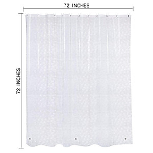 NTBAY EVA Clear Shower Curtain Liner, Water Repellent Shower Curtain for Bathroom Shower Stall, Water Cube, 72x72 Inches