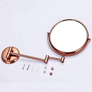 KARAOT Round Mirrors for Walls, 3X Magnification, Normal Double-Sided Bathroom Vanity Mirror Swivel, Extendable Folding, 360° Free Rotation, for Shaving, Makeup