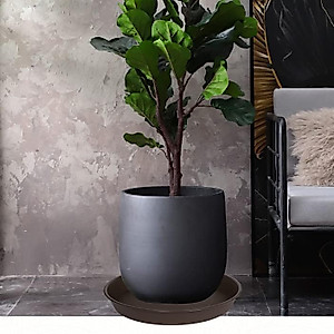 Angde 2 Pack of Plant Saucer 20 22 inch (19.5 Inch Base), Deep Heavy Duty Plastic Plant Saucers 20" Round, Flower Plant Trays for Indoors Outdoor, Plant Drip Tray for Planter 18-22" (Chocolate Brown)