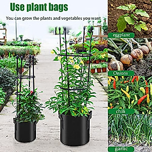vinmoso 10 Pack Grow Bags 5 Gallon Heavy Duty 300G Thickened Non-Woven Grow Bag with Handles Plant Grow Bags Planting Bags Plant Bags