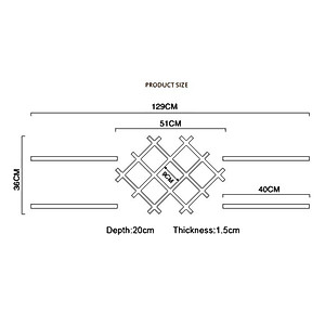 LOYALHEARTDY Set of 5 Wall Mount Wine Rack Set w/Storage Shelves and Glass Holder Modern Diamond-Shaped Wood Wine Server for 8 Bottles Wine Storage Display Rack (White)