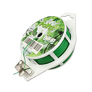 POYEE 328ft (100m) Garden Twist Tie, Green PE Plastic Coated Plant Twist Tie with Cutter for Gardening and Office Organization, Home 1 Pack