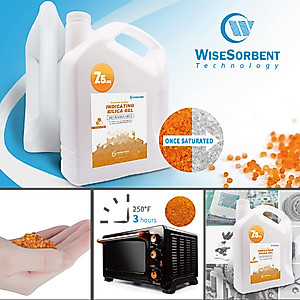 Wisesorb 7.5 LBS Indicating Silica Gel (Orange to White), Reusable Dehumidifiers Desiccant Moisture Absorbers