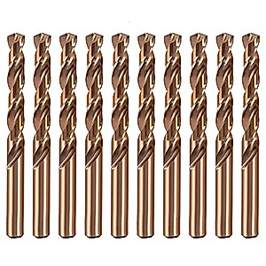 Cobalt Drill Bit Set 11/32 in. 10Pcs HSS M35 Jobber Length Twist Drill Steel Metal