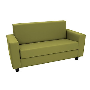 Factory Direct Partners SoftScape Inspired Playtime Classic Reading Sofa, Children's Commercial-Grade Upholstered Furniture for Home, Daycare, Preschool, Library; Modern Design - Fern Green, 14473-FG