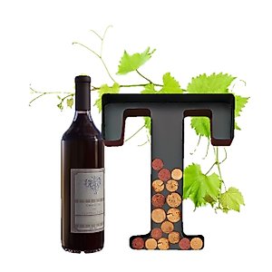 Premium Metal Letter Wine Cork Holder Is A Perfect Bar Decor Made of Durable Metal and A Glossy Black Finish With Rounded Edges , This Bar Cart Accessories Is Easy To Hang , Letter T (9,7”x 2”x 12,2”)