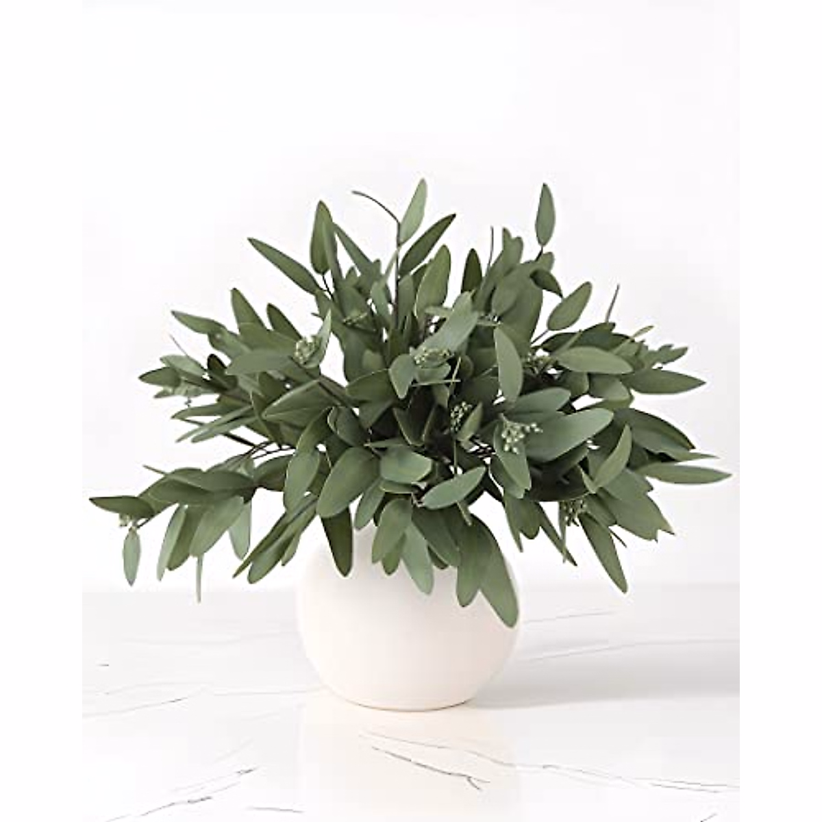 ANNIE&PANDA 3 Pack Faux Real Touch Artificial Eucalyptus Stems with Seeds 31'' Tall Fake Plants Leaves Olive Tree Branches Faux Greenery Stems for Bridal Wedding Bouquet Vase Table Centerpiece Decor