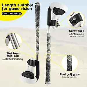 SUPERVR VR Golf Attachment Club for Oculus Quest 2 Accessories Golf+ (Quest 2, Right Controller)