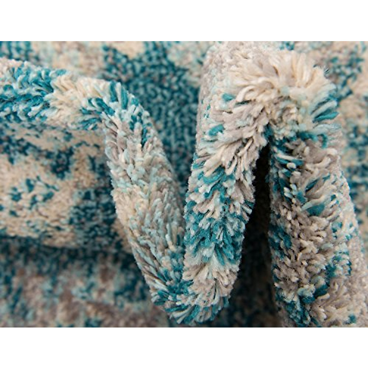 Unique Loom Penrose Collection Distressed Traditional Vintage Floral Area Rug, 2 ft 2 in x 6 ft, Turquoise/Beige