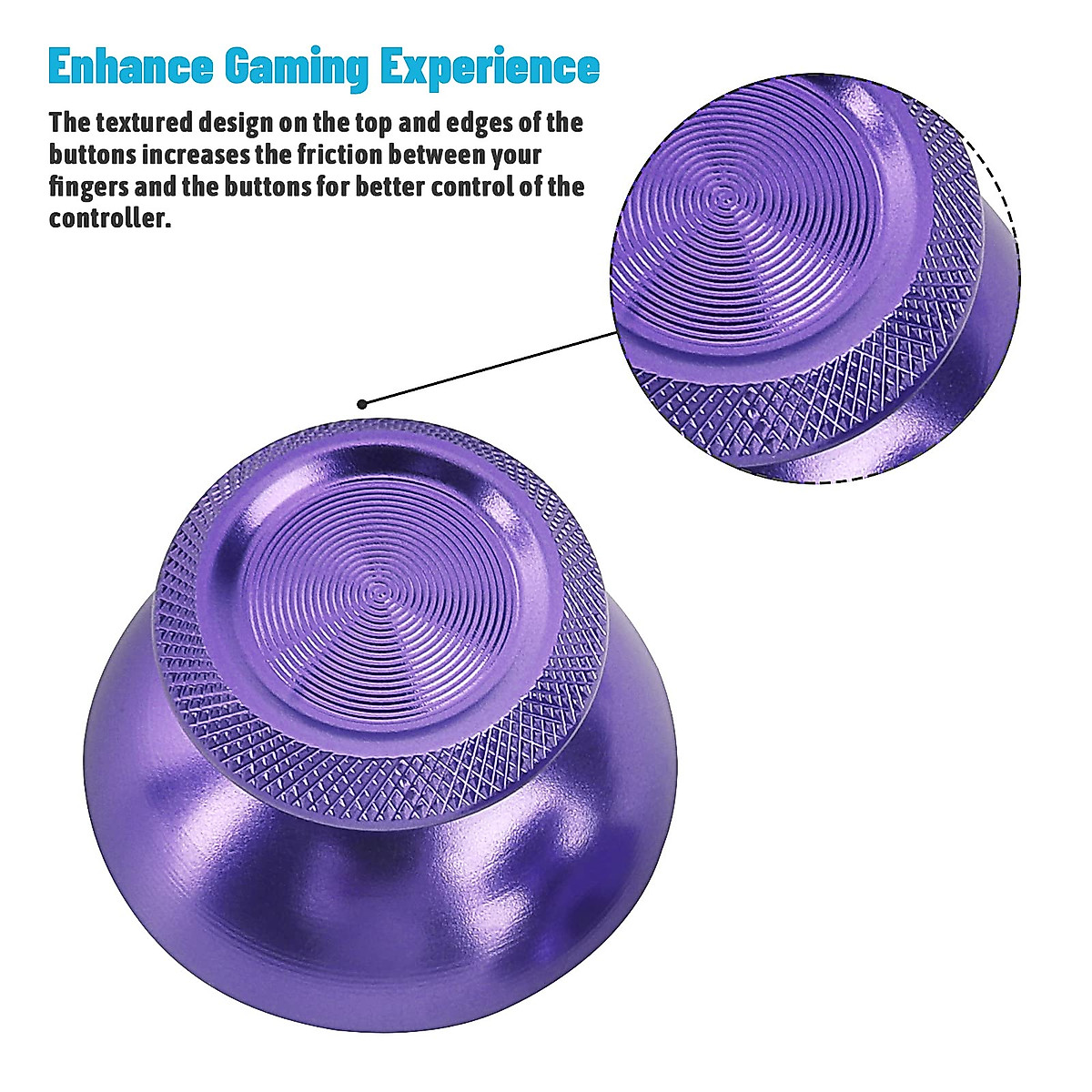 TOMSIN Metal Buttons Replacement Kit for PS5 Controller – Aluminum Thumbsticks & O X Square Triangle & Dpad Buttons Accessories Compatible with PlayStation 5 DS Controller (Metal Purple)