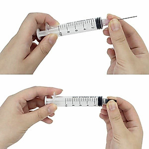 15 Pack of 20ml 10ml 5ml 3ml 1ml Syringe With Blunt Tip Needle And Cap Set - Ink Oil or Glue Applicator, Great for Refilling and Measuring Dispensing