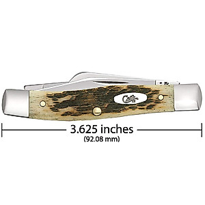 CASE KNIVES: Amber Bone Peach Seed Jig Chrome Vanadium Medium Stockman - Model #: 00079