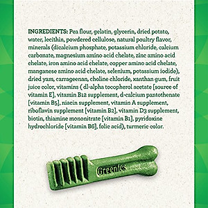 GREENIES Grain Free TEENIE Natural Dog Dental Care Chews Oral Health Dog Treats, 27 oz. Pack (96 Treats)