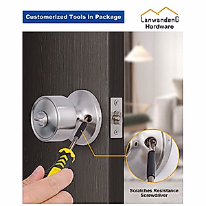 Lanwandeng 3 Sets Keyed Alike Entry Door Knobs and Single Cylinder Deadbolt Lock Combo Set Security for Entrance and Front Door, All Keyed Same Door Lock with Classic Satin Nickel Finish