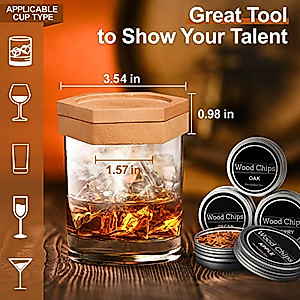 Cocktail Smoker Kit with Torch - Whiskey Smoker Kit Gifts for Men Dad, Drink Smoker Infuser Kit for Smoked Old Fashioned Cocktails, Unique Gifts for Dad, Husband, Boyfriend, Grandpa (No Butane)