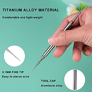 Professional Facial Milia Removal and Whitehead Extractor & Lancet - Double Ended Circle Loop & Sharp Needle Pimple Popper Tool - 2-in-1 Blackhead & Blemish Remover - Zit and Pimple Acne Removal