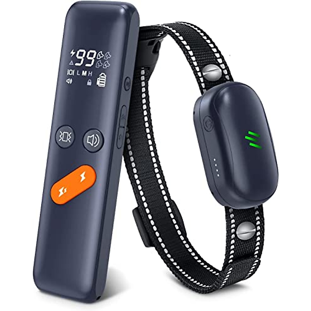 Dog Shock Collar, Electric Dog Training Collar with Remote 2680FT, IPX7 Waterproof Bark Vibrating Dog Collar with 4 Training Modes, Rechargeable E-Collar for All Breeds, Sizes