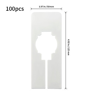 SHEUTSAN 100 PCS 12.5 x 5cm Plastic Clothing Rack Dividers, Rectangular Clothing Size Dividers, White Closet Dividers for Closet, Cloth Store, Department Stores