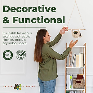 Encike Home Decor Sloth Plant Hanger for Succulent Pot or Air Plants | Indoor/Outdoor Hanging Planter | Planter Hanger Gifts for Sloth Lovers | Animal Wall Planter | 2.5 Inch Plant Holder