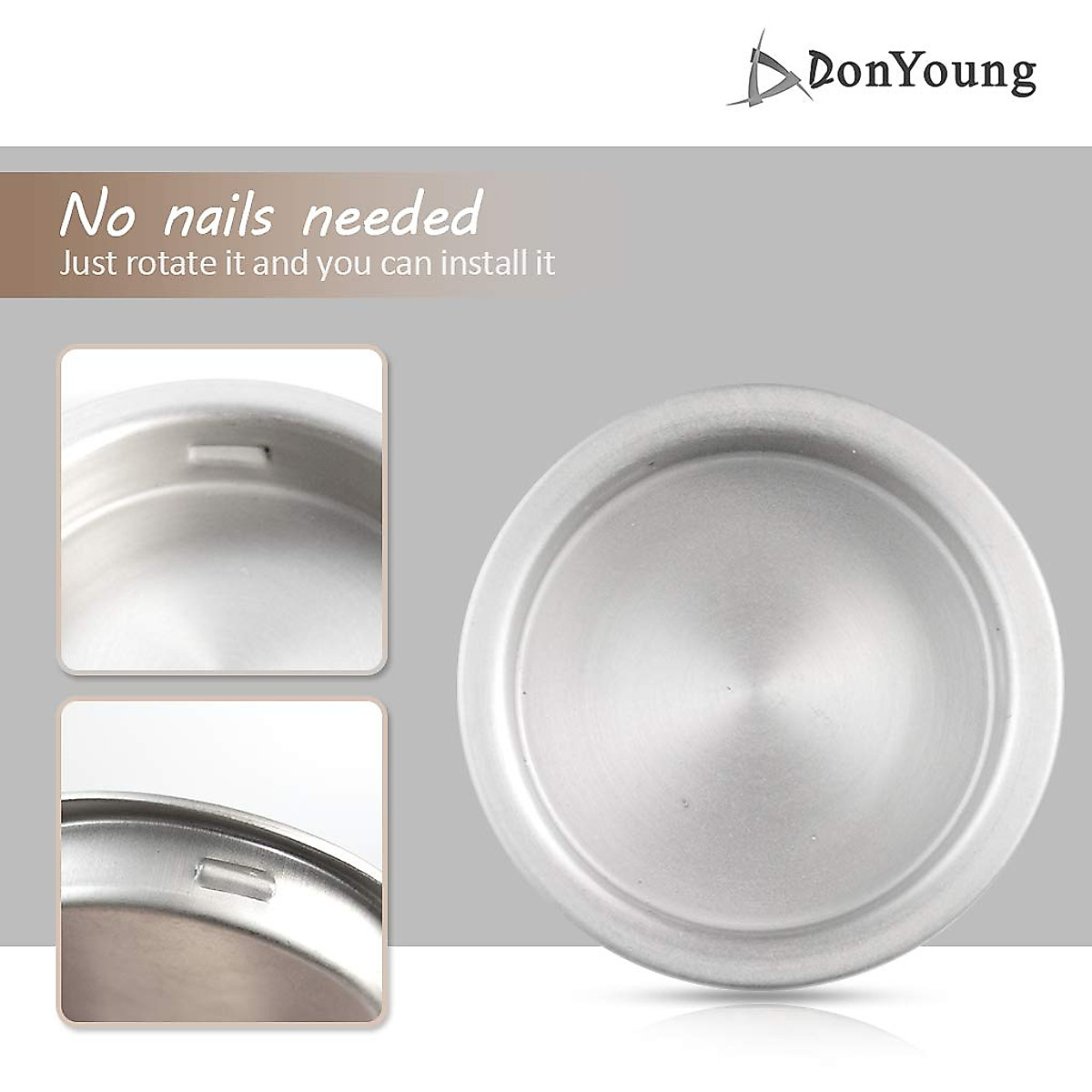 eutectic Collections Closet Door Pull - 4PCS Satin Nickel Snap-in Circular Sliding Pull Out for Pocket Bi-Pass Door Panels, No Nails Needed, 1-3/4" inches