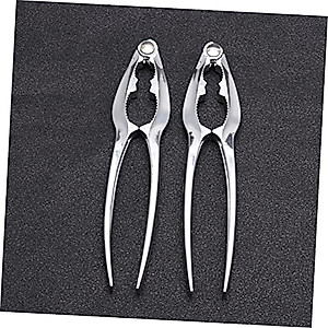 Luxshiny Set 2pcs Cookies Stainless Steel Set Seafood Tools Crab Leg Alloy Nut Shrimp Deveiner Lobster Opener Seafood Picks Nutcracker Household Tool Kit Walnut Bottle Opener