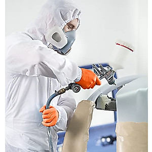 Atlantic Safety Products Orange Lightning Exam Gloves, Disposable, Powder-Free Nitrile Gloves, Orange, Medium, 100-Ct