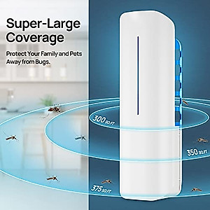 Meilen Bug Zapper, Fruit Fly Traps for Indoors - Silent Mosquito Killer for Home & Office, 375 Sq.ft Coverage Flying Insect Trap for Gnats, Aedes & Other Insects, 3 Glue Cards Included