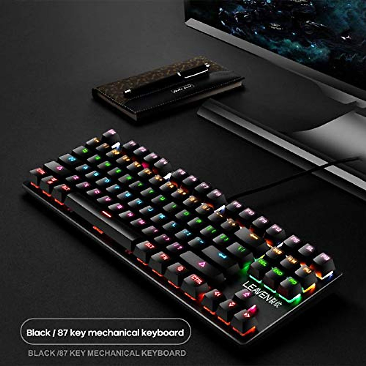87 Keys USB Wired Gaming Mechanical Keyboard