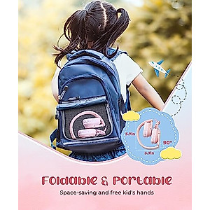 DyBaxa Kids Headphones, Wired Foldable On-Ear Headphones for Kids, Volume Limiter 94dB, Kid Headphones for School Classes Travel, 3.5mm Jack Kids Headset Compatible Smartphones Tablet, Pink