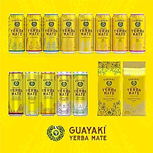 Guayaki Yerba Mate, Clean Energy Drink Alternative, Organic Enlighten Mint, 15.5oz (Pack of 12), 150mg Caffeine