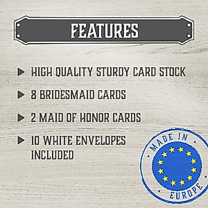 Hat Acrobat Bridesmaid Proposal Cards 8 Will You Be My Bridesmaid and 2 Maid of Honor Cards with Envelopes | Set of 10 Greenery Cards for the Bridal Party (10)